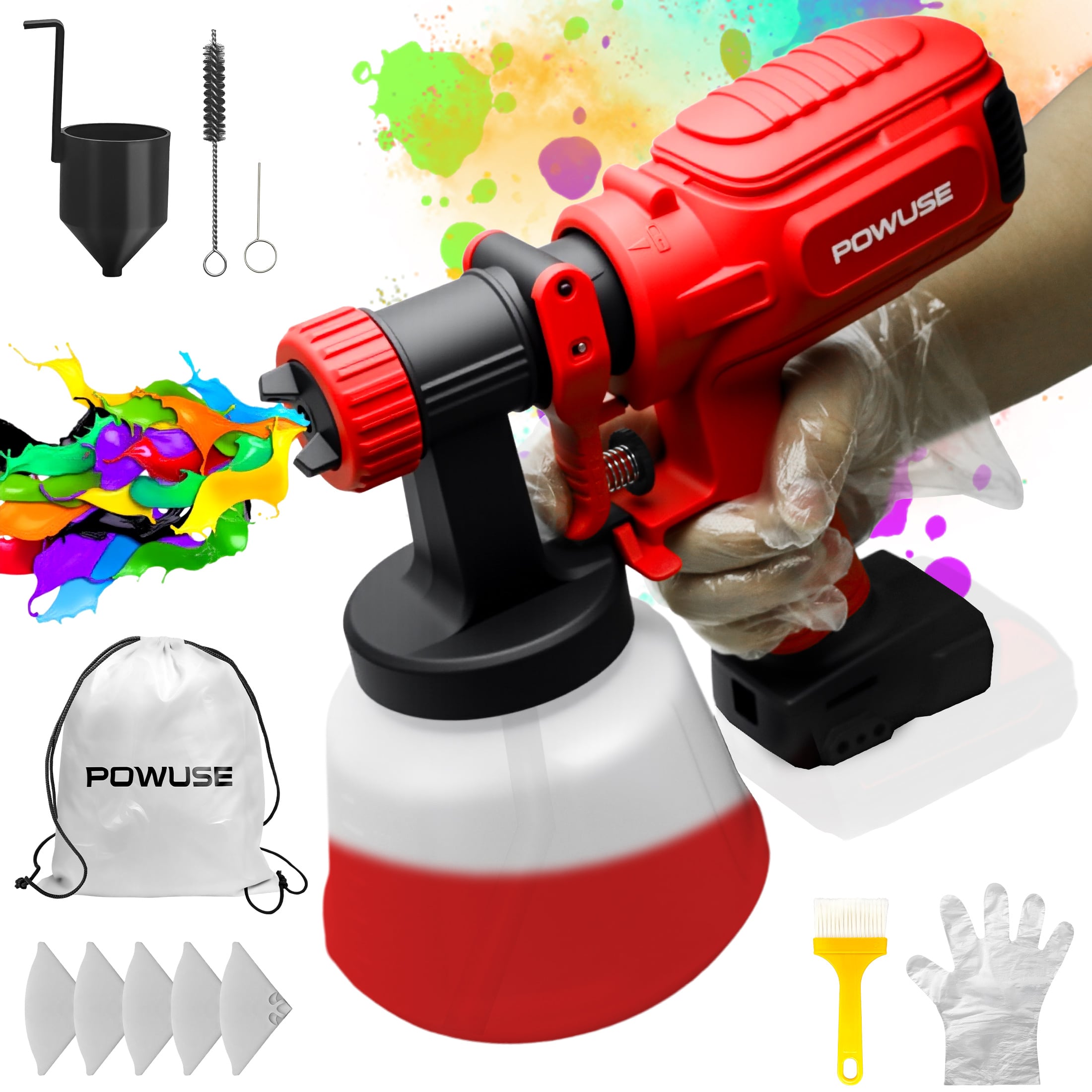 600W Milwaukee 18V Battery Cordless Paint Sprayer HVLP - Powuse