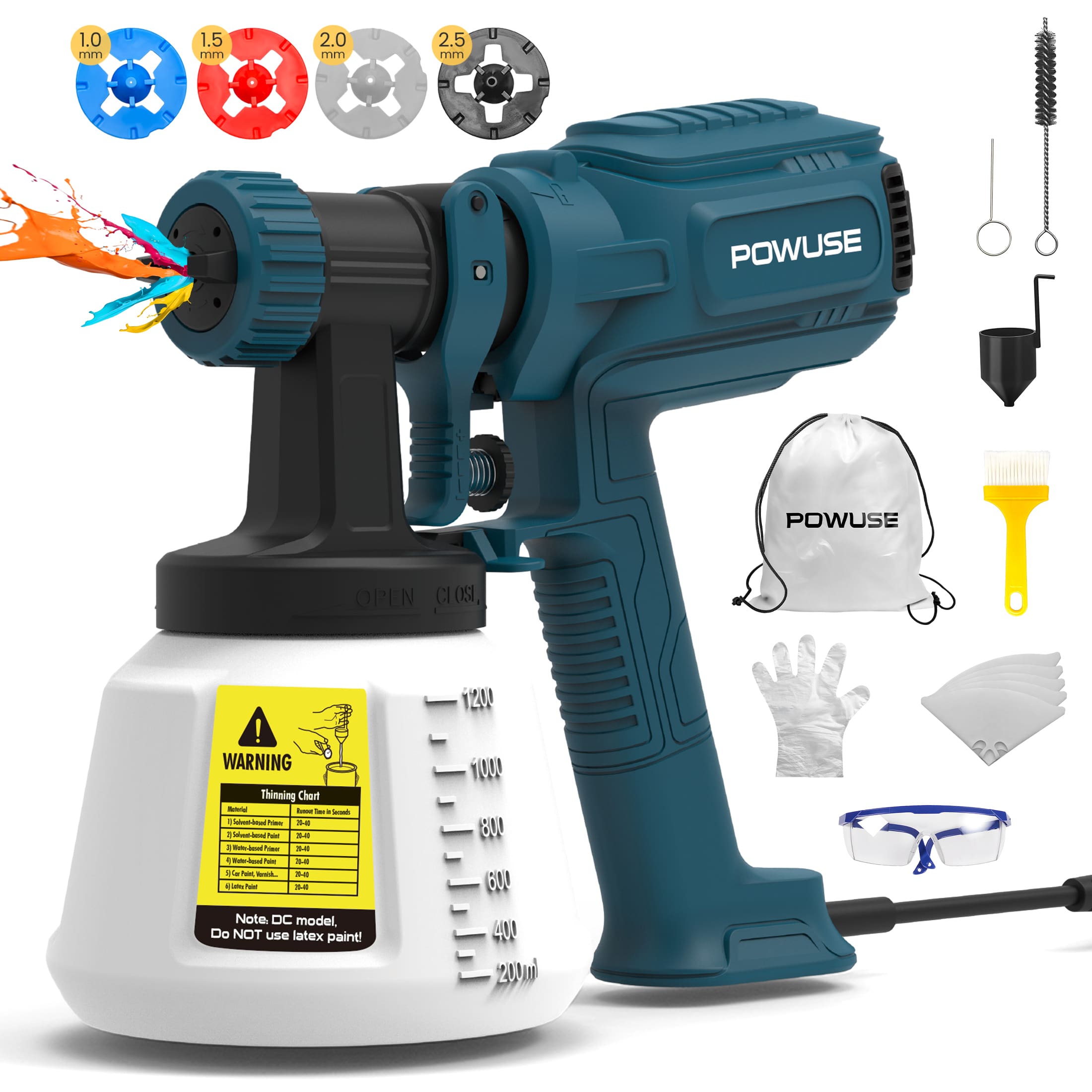 800W Ultra-Light Electric Paint Sprayer HVLP - Powuse