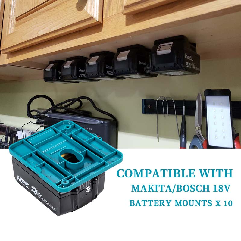 10-Pack Upgraded Makita/Bosch 18V Battery Mount Dock Holders - Powuse