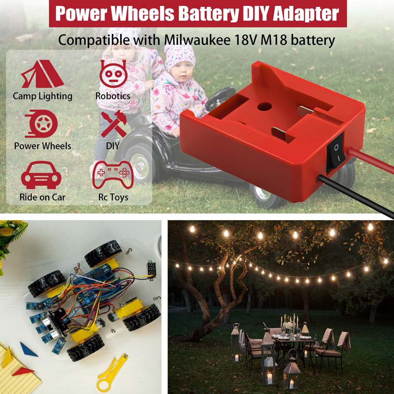 2-Pack Upgraded Milwaukee M18 Battery Power Wheels Adapter | Powuse