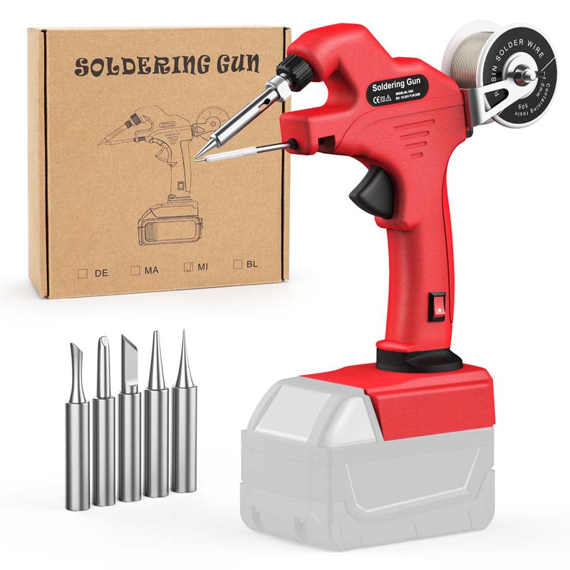 30W Lead Free Cordless Soldering Gun Powered by Milwaukee Battery - Powuse