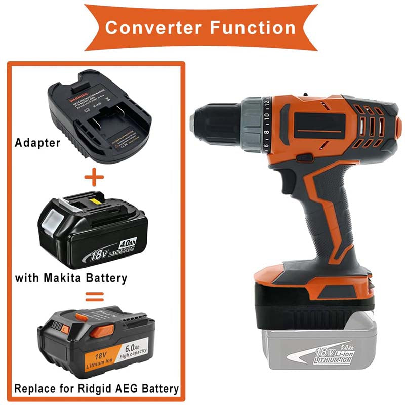 Makita 18V to AEG/RIDGID 18V Battery Adapter | Powuse