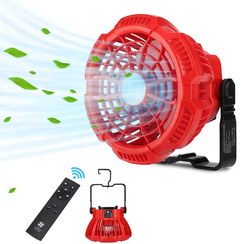 Milwaukee M18 18V Battery Powered Camping Ceiling Fan with LED Lantern ...