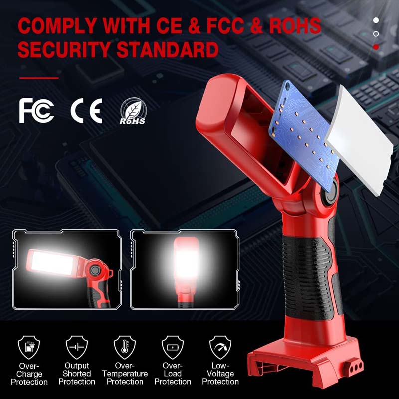 12W 1000LM Cordless LED Work Light Powered by Milwaukee Battery - Powuse
