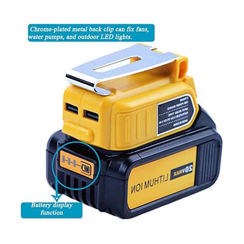 Power Source w/Dual USB & DC Ports for Dewalt 20V Max Li-ion Battery ...