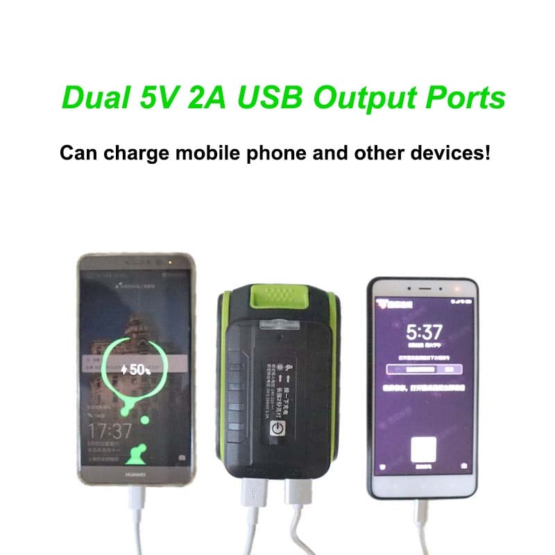 Dual USB Power Source with LED Light for Worx 5-PIN Battery - Powuse