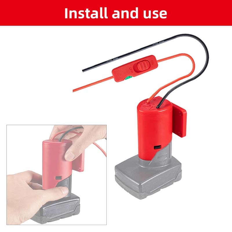 Milwaukee M12 Battery Power Wheels Adapter with Switch & Terminal - Powuse